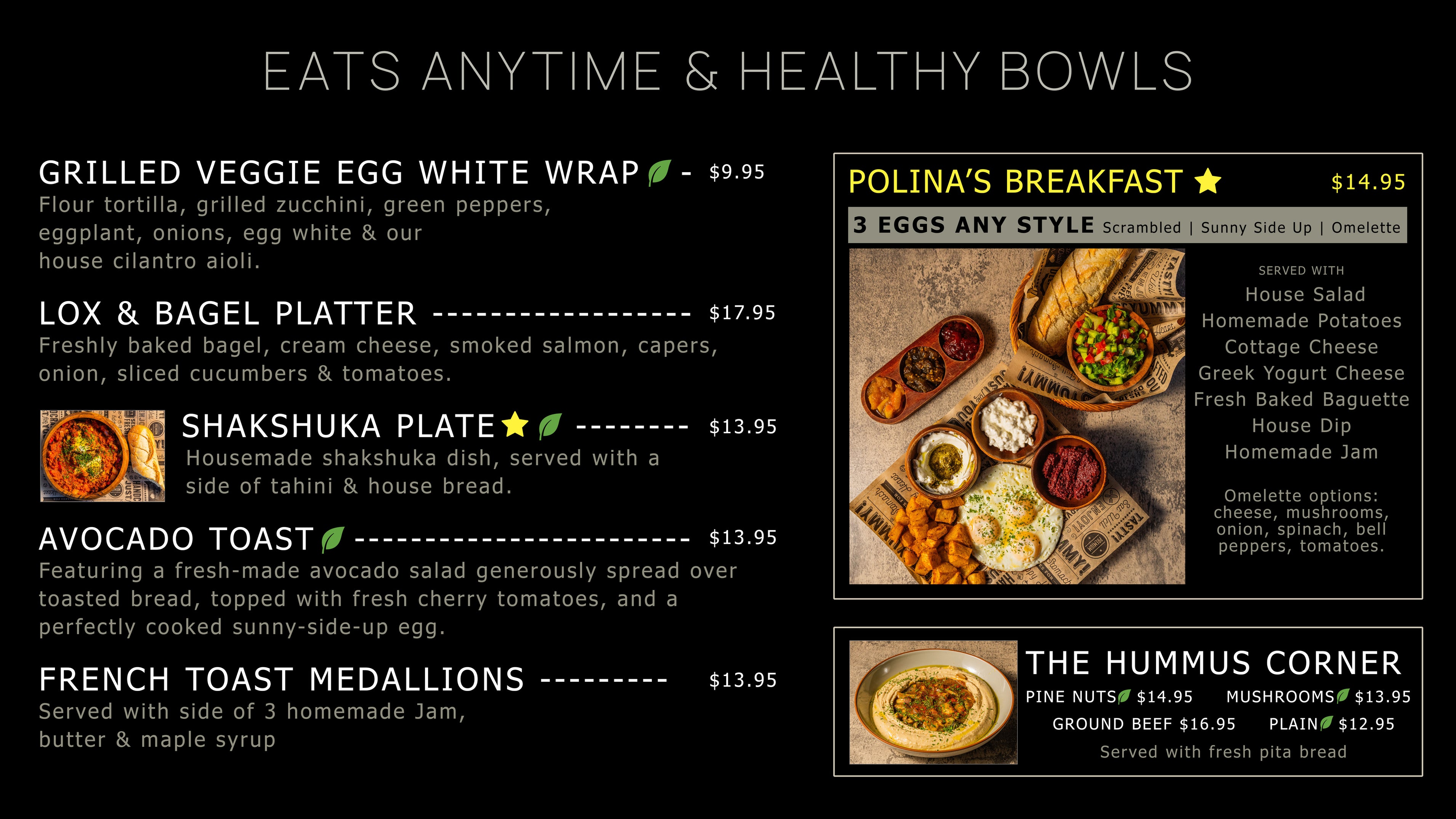 Our Menu – POLINA CAFE - breakfast, lunch and dinner. Woodland Hills ...